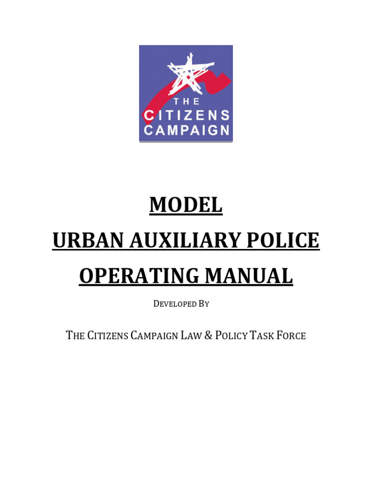 UrbanAuxiliaryPoliceOperatingManual2019 | Download Free PDF | Police ...