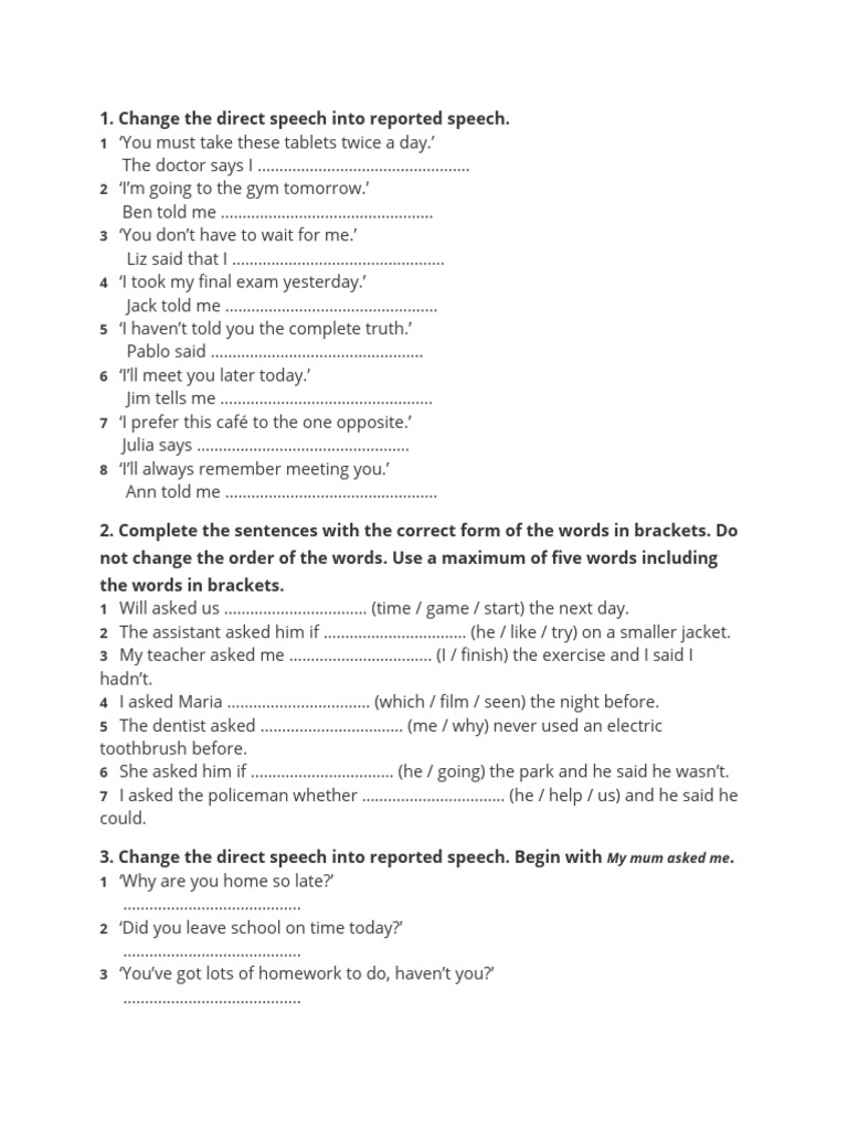 Reported speech | PDF