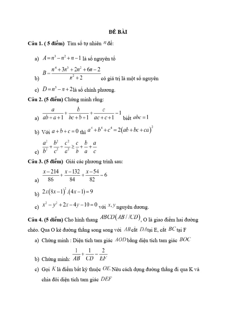 023 - Đề HSG Toán 8 - huyện - | PDF