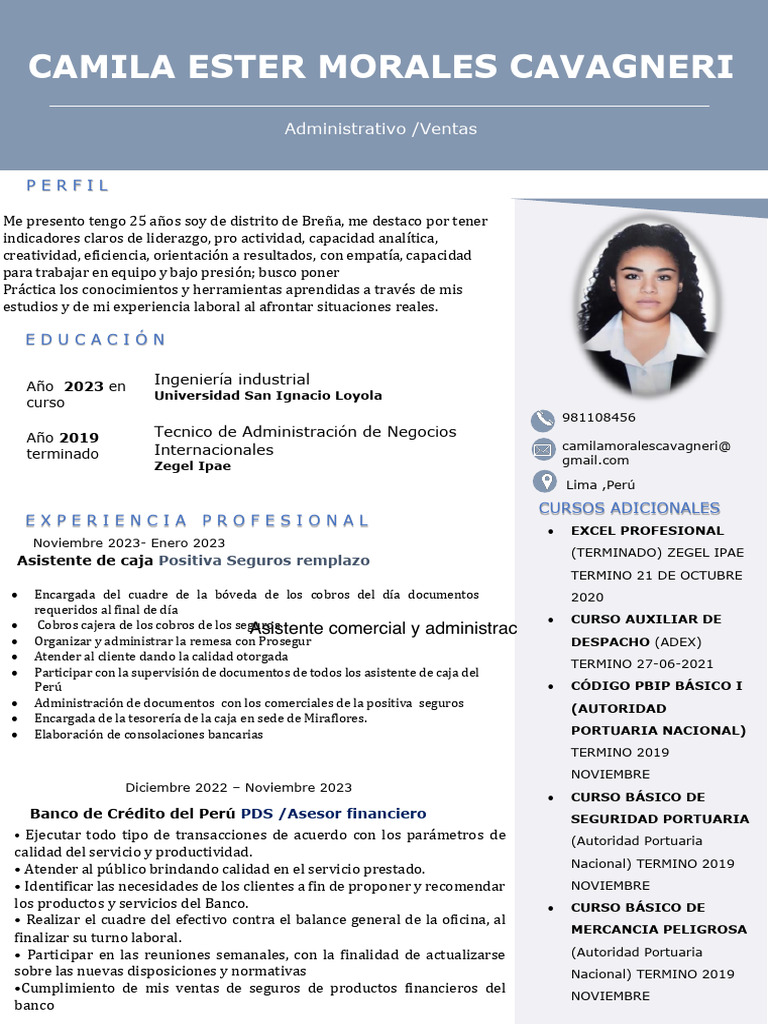 CV Camila 2024 | PDF | Business | Economias
