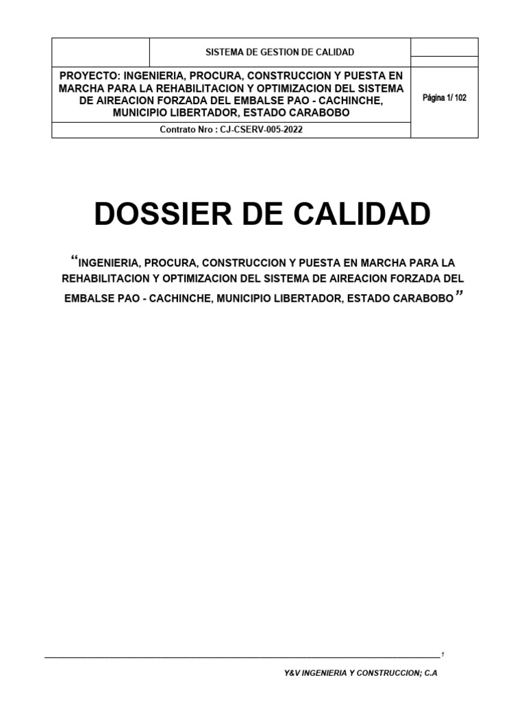 Dossier de Calidad Y&v.1 | PDF | Calidad (comercial) | Gestión de la ...