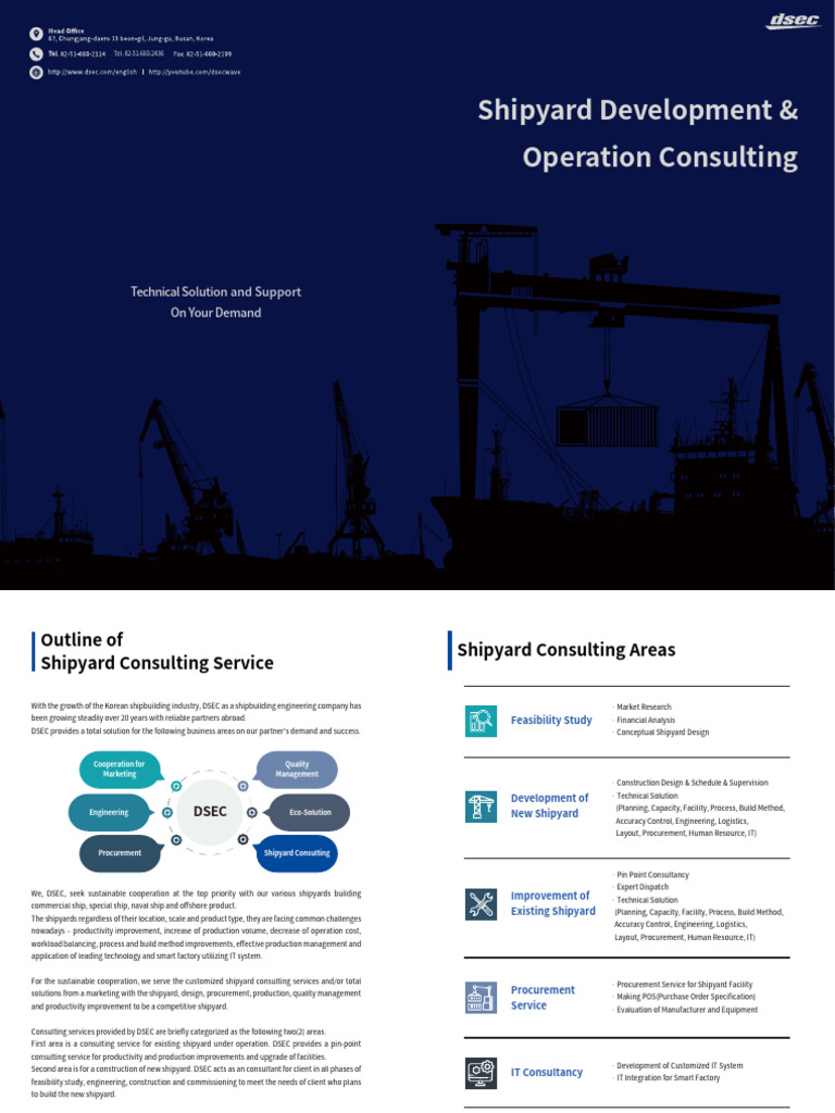 Shipyard development & Operation consulting brochure | PDF | Logistics | Consultant