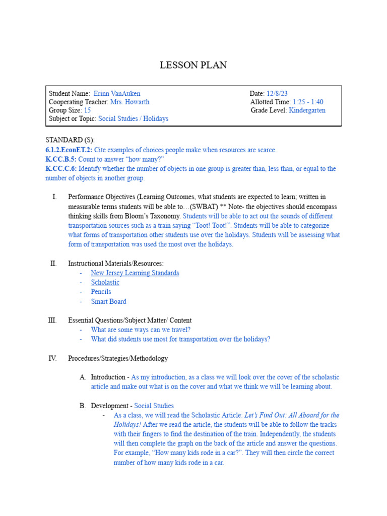 Lesson Plan - Kindwood Township - Erinn Vanauken | PDF | Lesson Plan ...