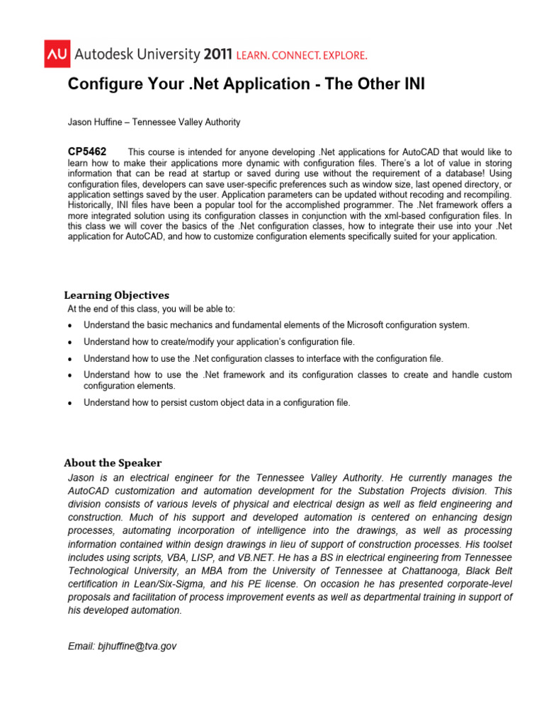 .Net Config for AutoCAD Developers | PDF | Computer File | Databases
