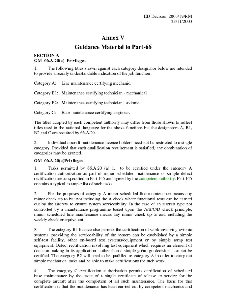 Guidance Material Part66 - GM | Download Free PDF | Question | Multiple ...
