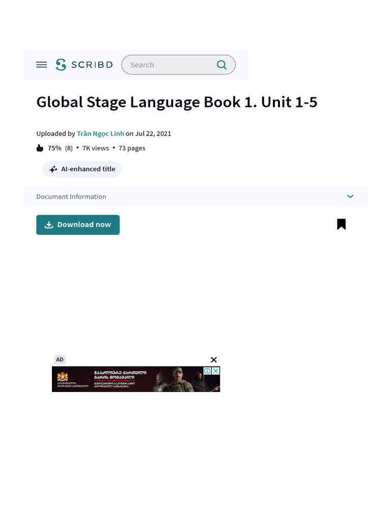 Global Stage Language Book 1. Unit 1-5 - PDF | PDF | Scribd