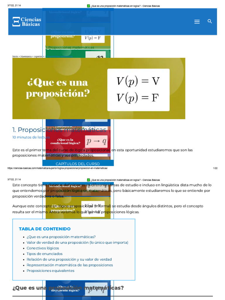 ¿Que Es Una Proposición Matemáticas en Logica - Ciencias Básicas | PDF ...