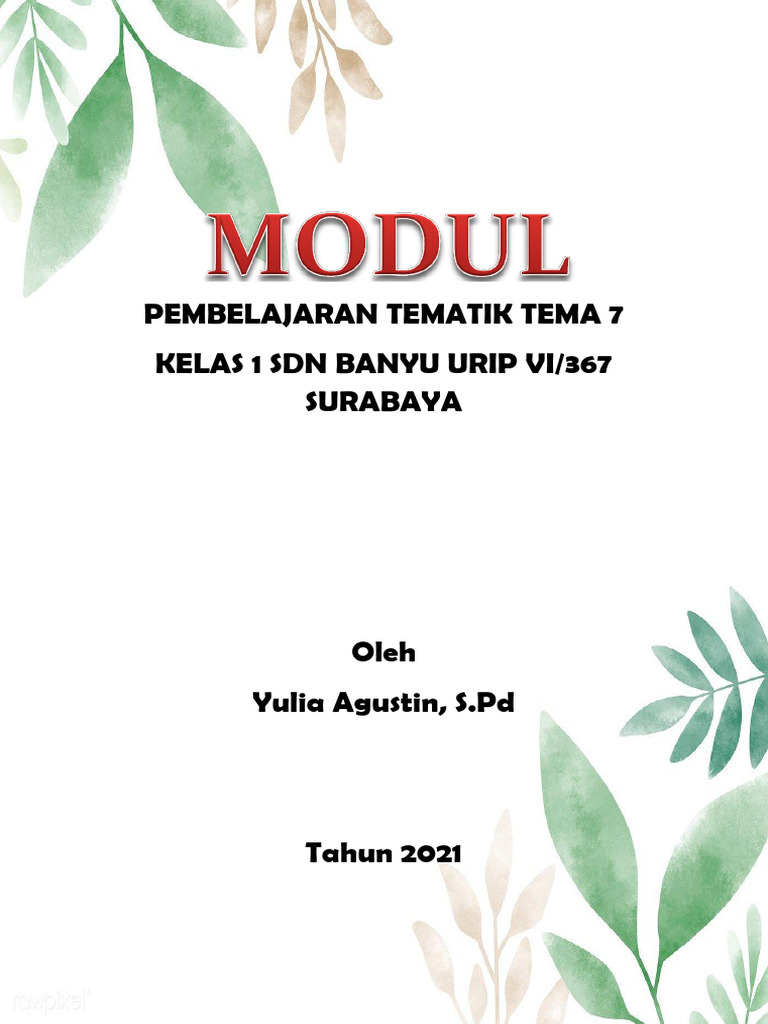 Modul T.7 Kelas 1 SD | PDF