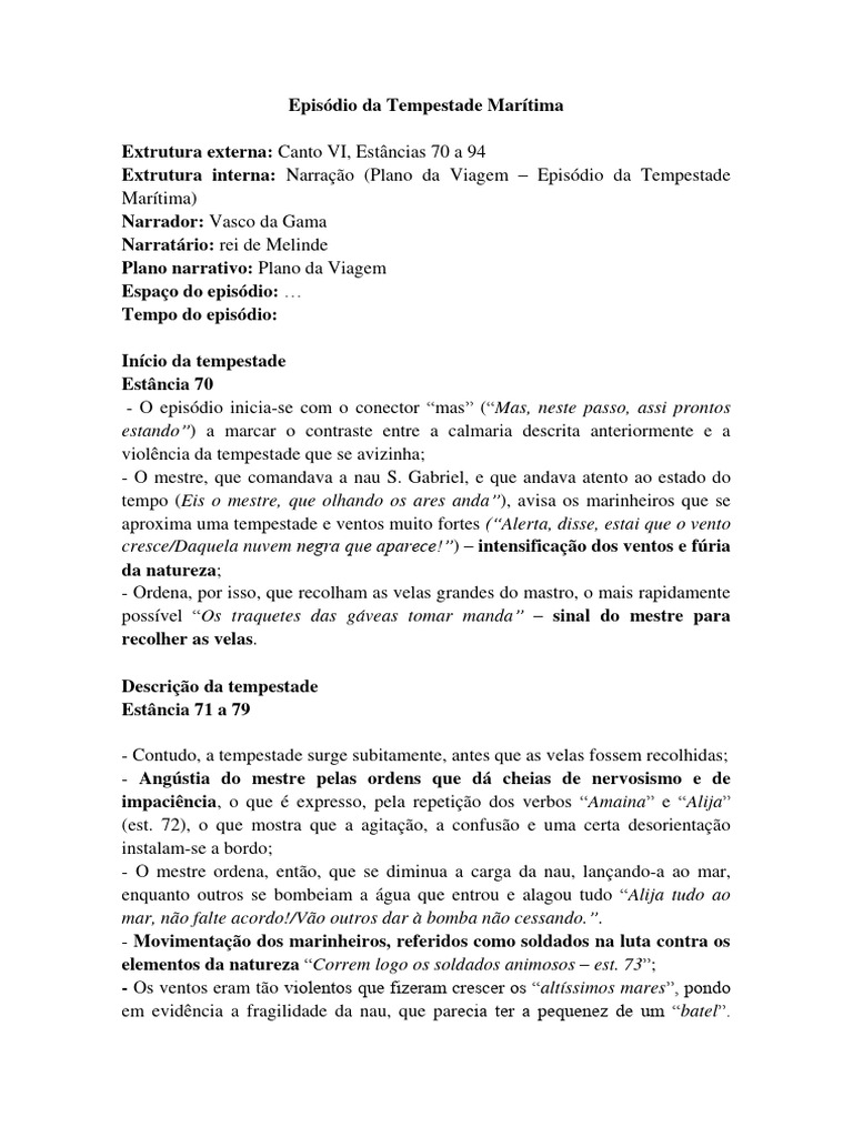 Tempestade Marítima em "Os Lusíadas" | PDF | Relâmpago | Vênus
