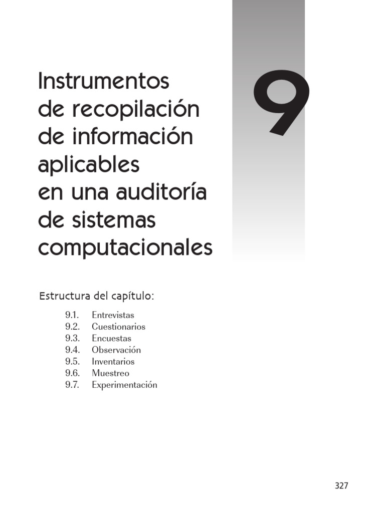 Auditoria de Sistemas Cap9 | PDF | Cuestionario | Auditoría