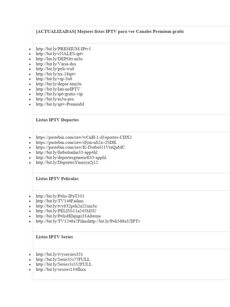 Listas IPTV M3u Gratis y Actualizadas Colombia | PDF | Computers