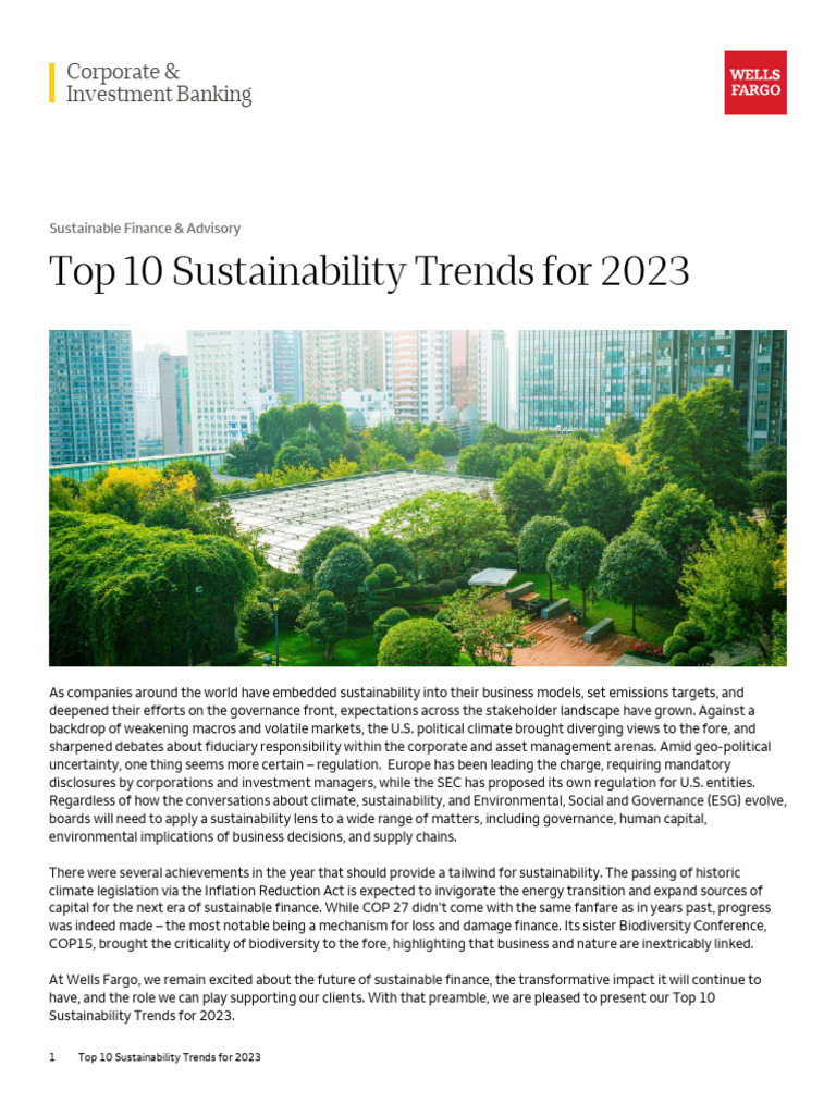 Top Sustainability Trends for 2023 | PDF | Sustainability | Sustainable ...