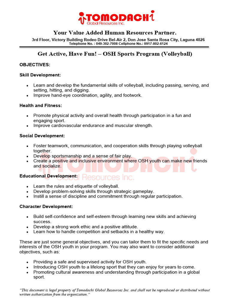 Volleyball Sport Program | PDF | Sports | Human Resources