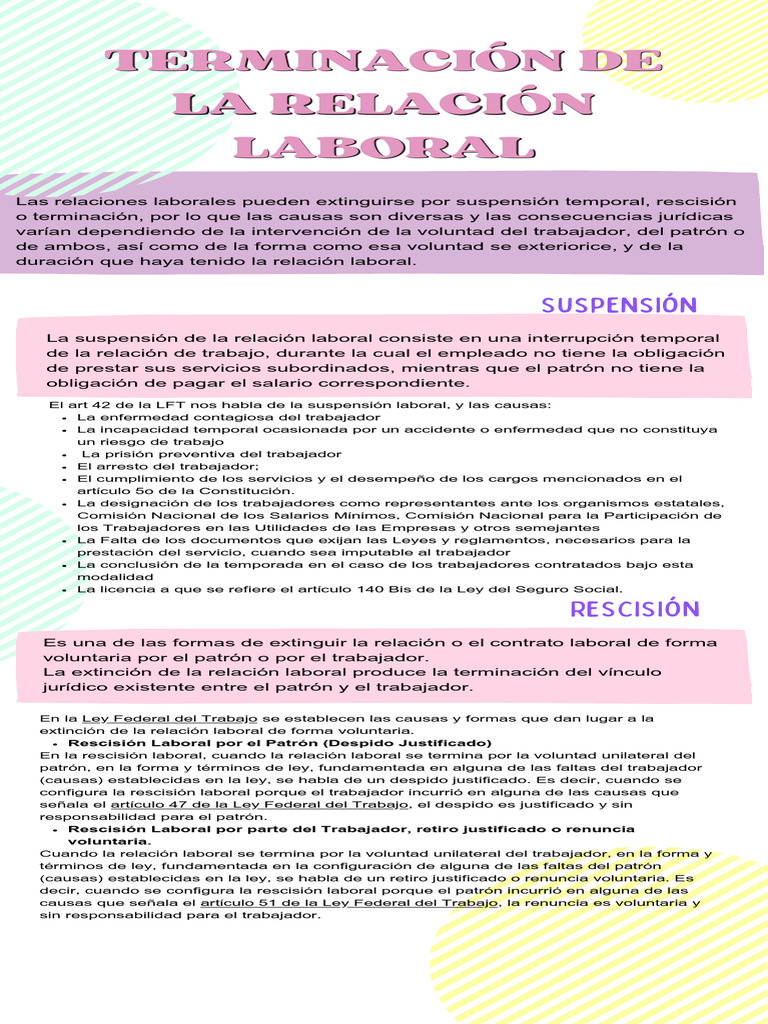 Causas y Efectos de la Extinción Laboral | PDF | Derecho laboral | Personal