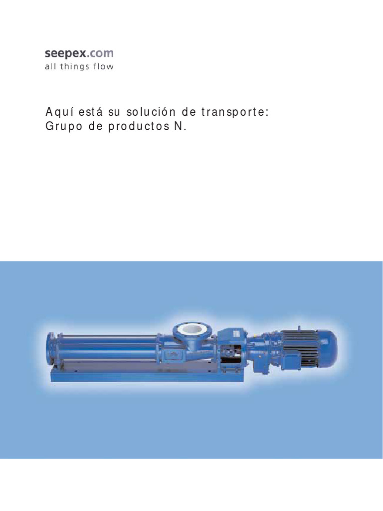 Bombas de Rotor Helicoidal Seepex | PDF | Eje | Rodamiento (Mecánico)