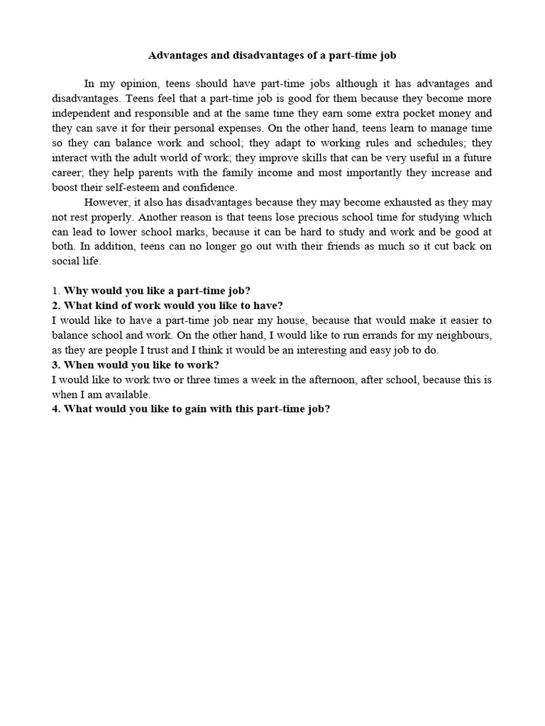 Writing - Part-Time Job | PDF