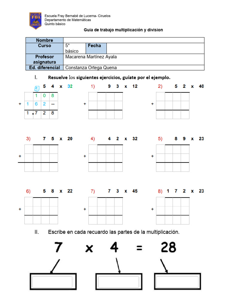 Guia Mult y Div 5° | PDF
