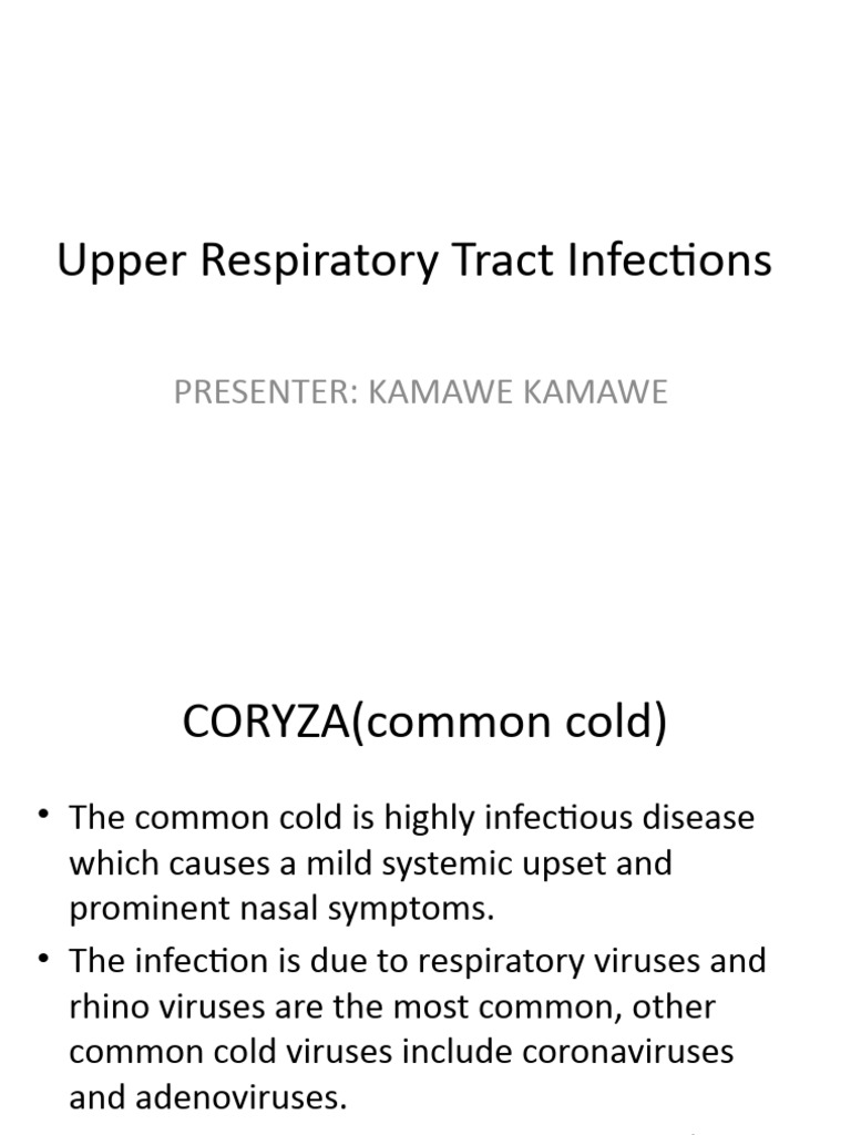 Upper Respiratory Tract Infections | PDF | Common Cold | Diseases And Disorders