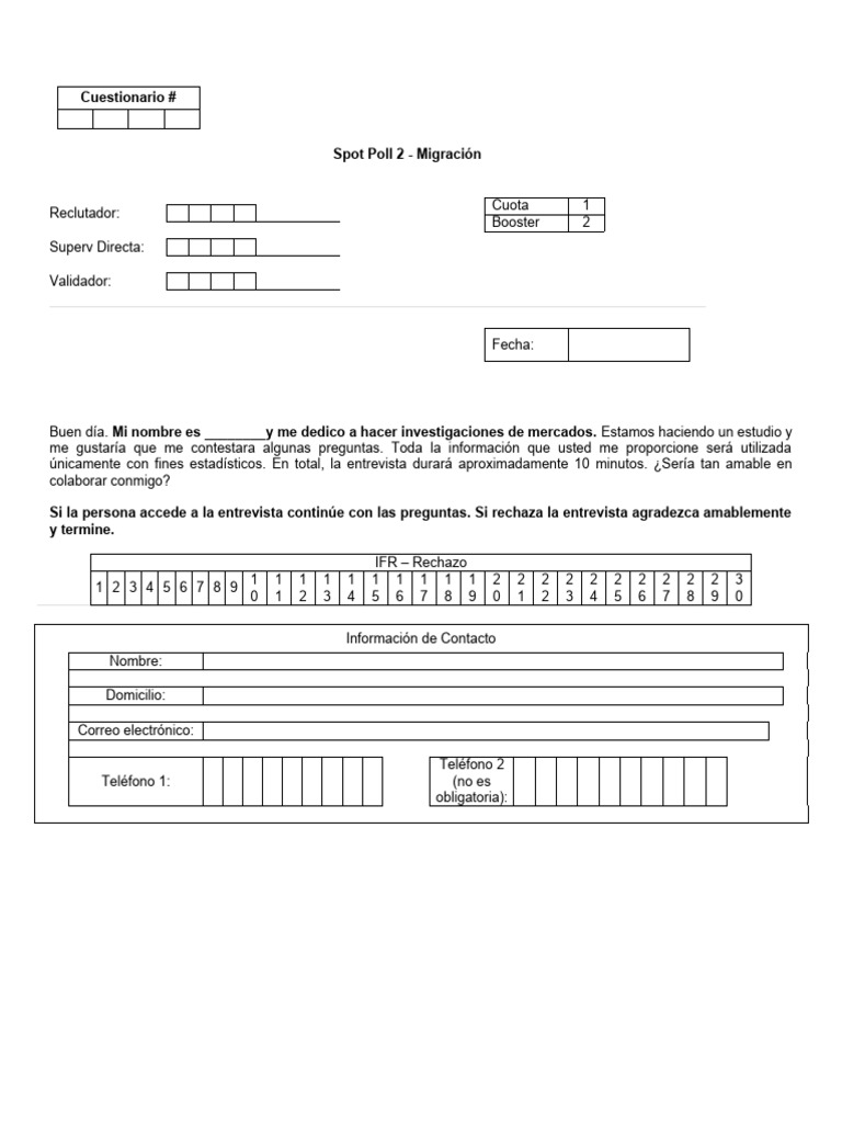 Cuestionario Migration Spot Poll 2 v2 | Descargar gratis PDF ...