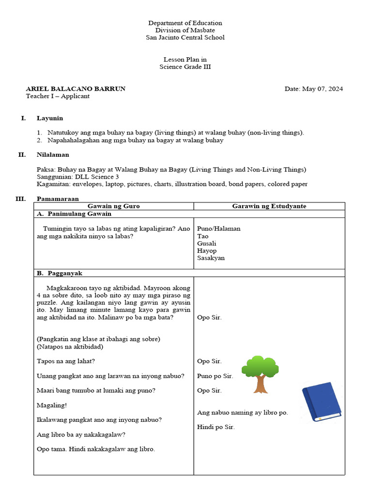 Lesson Plan Science 3 | PDF