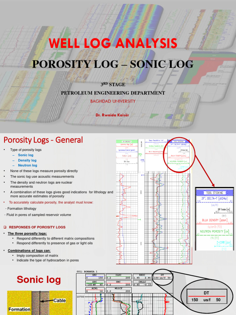 6 Lect - Well Log Analysis - Sonic - MOD 2 | PDF | Porosity