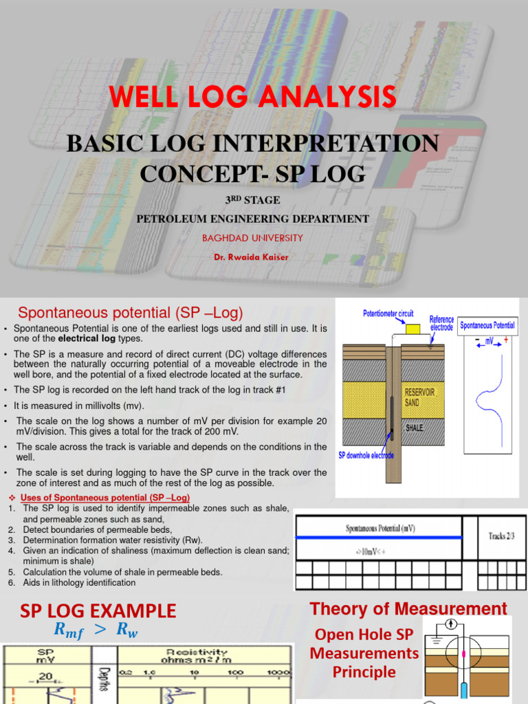 3 Lect Well Log Analysis Sp Mod Pdf Applied And Interdisciplinary Physics Electricity