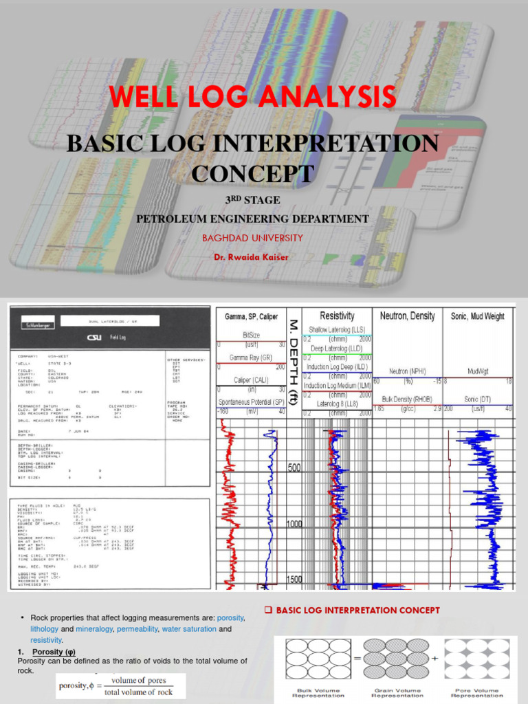 2 Lect - Well Log Analysis - 2023 - MOD | PDF | Porosity | Permeability ...