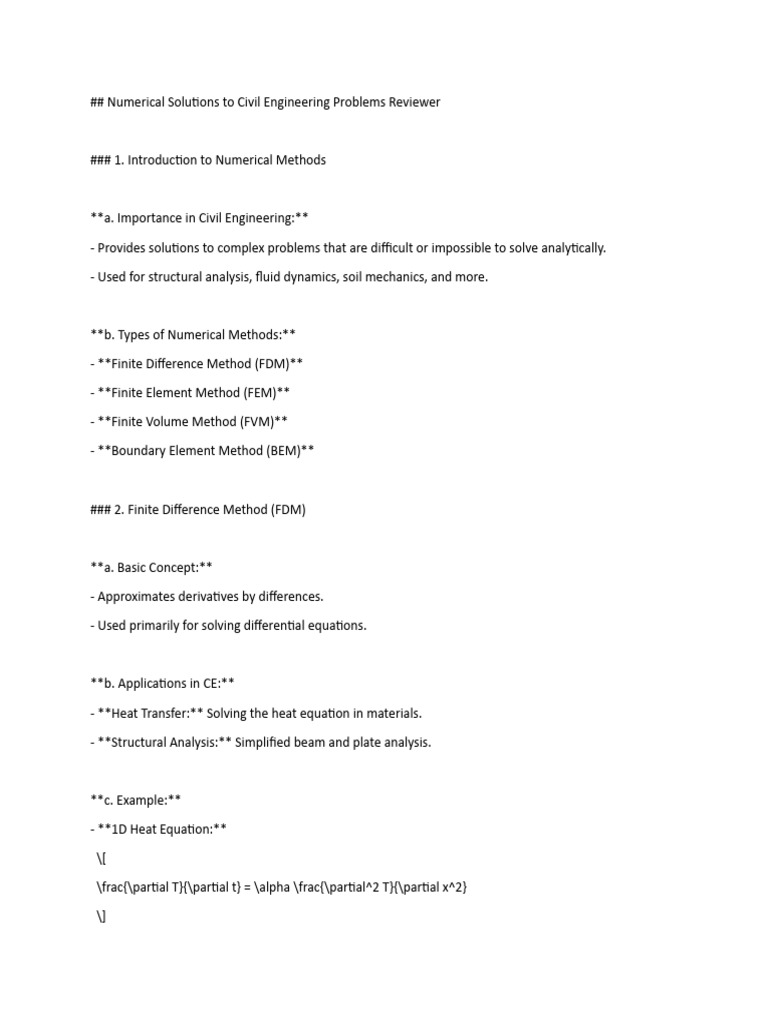 Numerical Methods in Civil Engineering | PDF | Finite Element Method ...