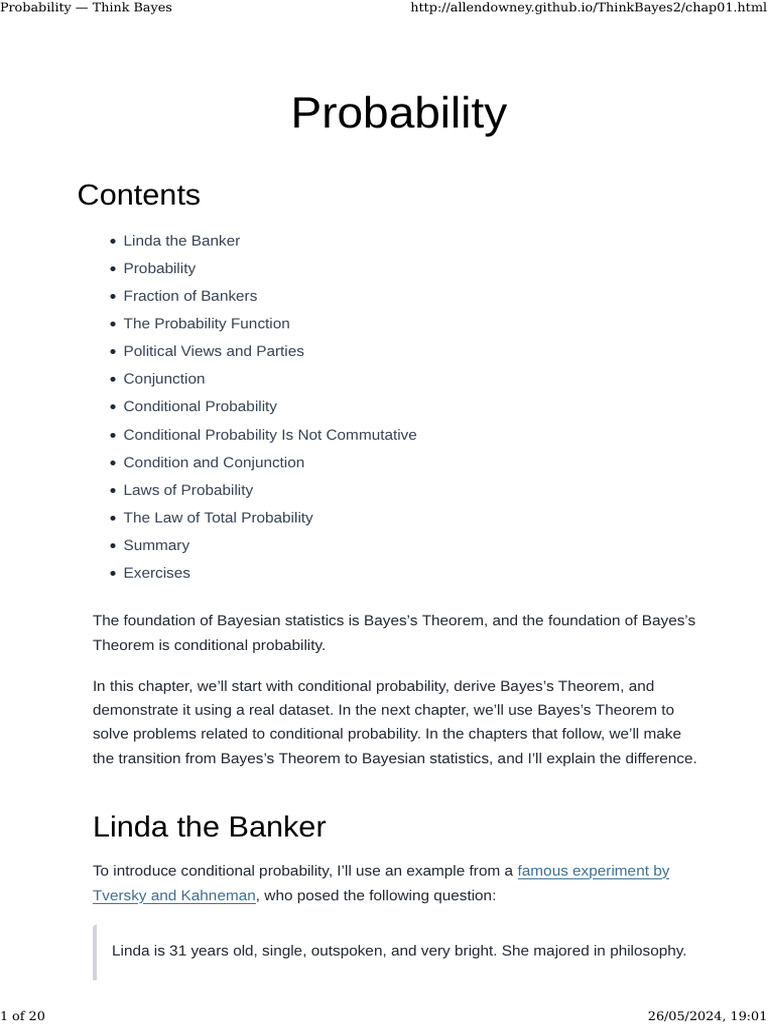 Probability - Think Bayes | PDF | Boolean Data Type | Mathematics