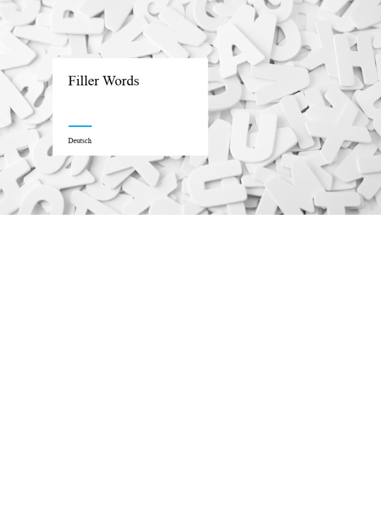 Filler Words | PDF | Linguistics