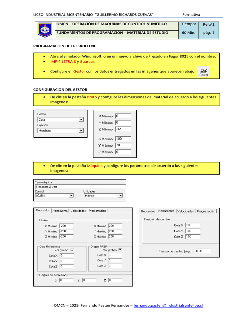 Material Omcn Programacion F Letra S Completar | PDF | Metalurgia ...