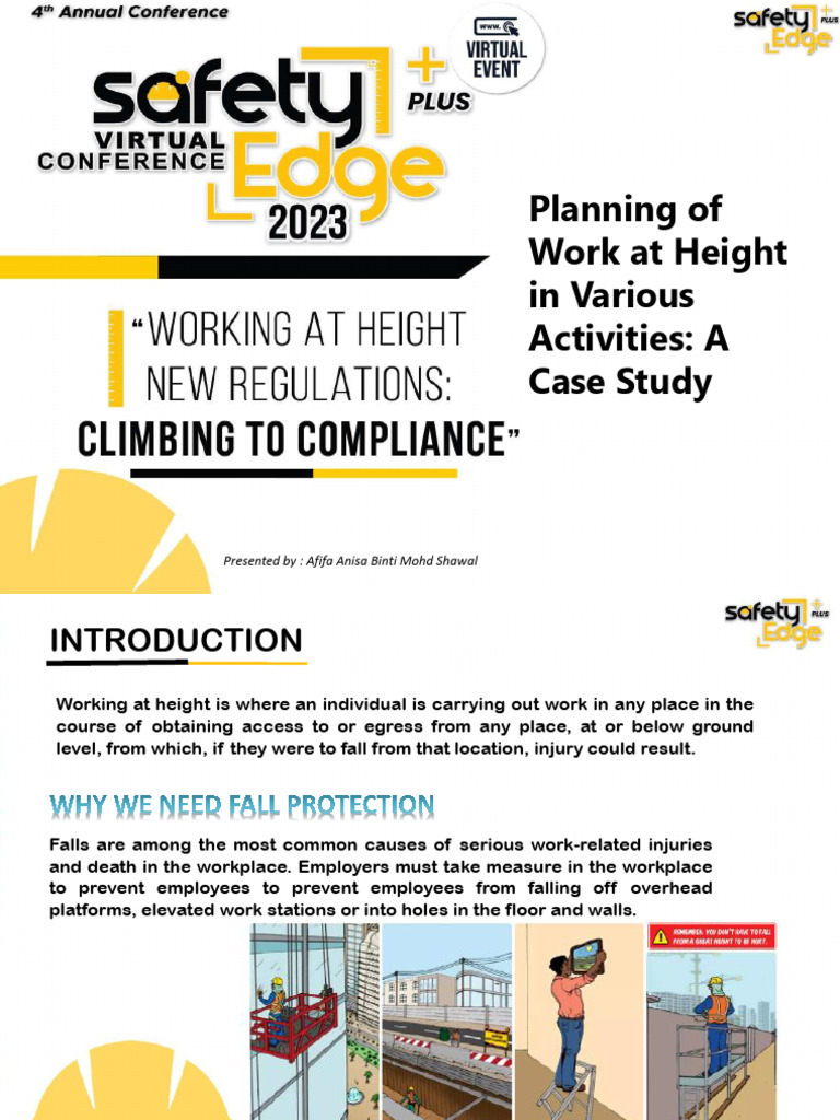 Work at Height Safety Planning Guide | PDF | Risk | Occupational Safety ...