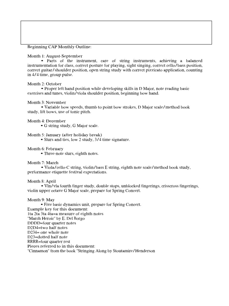 Lesson Plan Guide | Download Free PDF | Violin | Double Bass