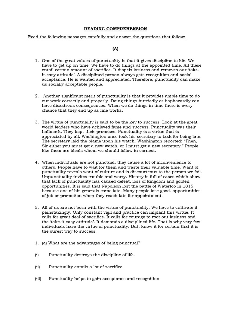 Reading Comprehension MCQs for Class 8 | PDF | Attack On Pearl Harbor ...