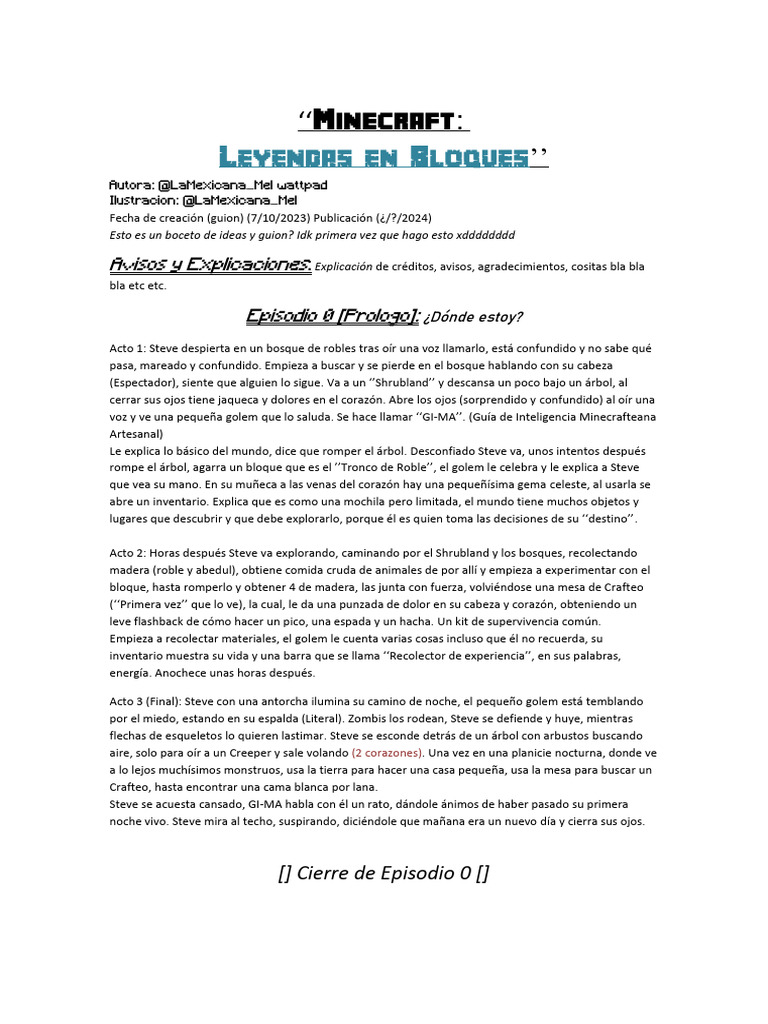 Minecraft Historia Fanfic 3 Avance | PDF | Hogar, jardinería y ...