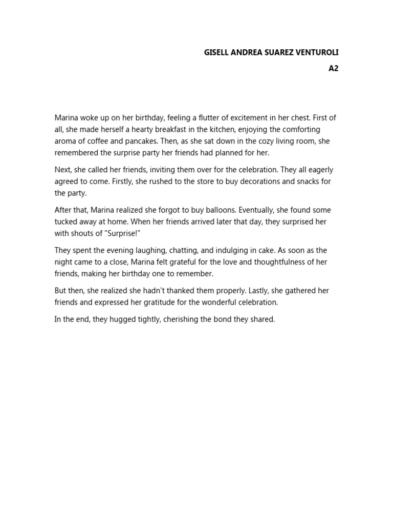 Marina's Memorable Birthday Party | PDF