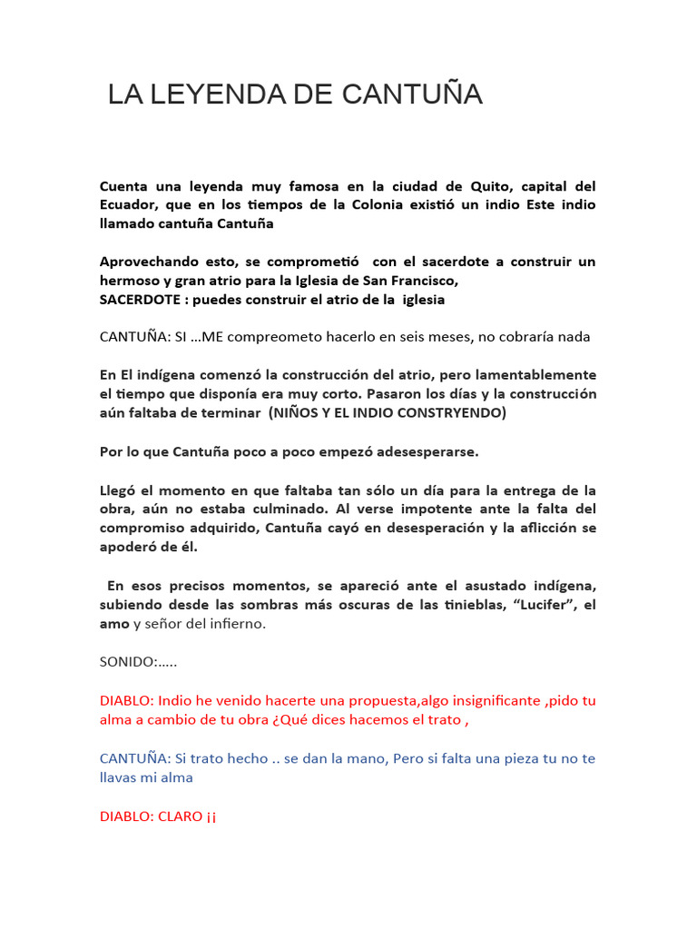 La Leyenda de Cantuña | PDF | Diablo