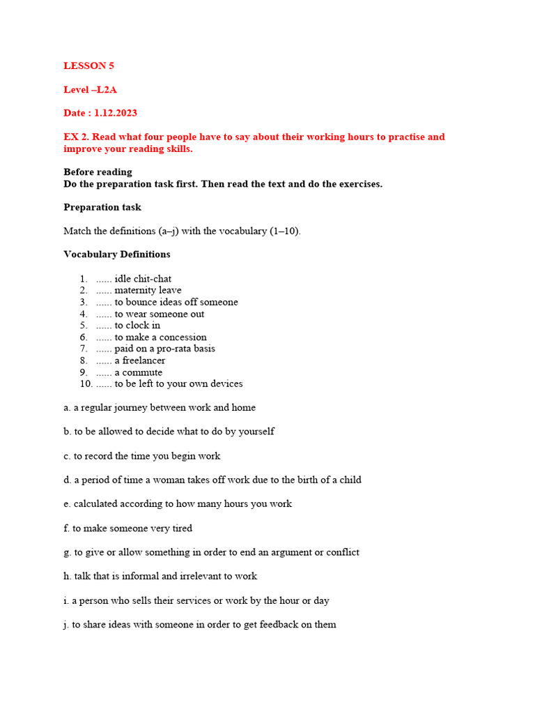 Lesson 5 | PDF | Employment | Sick Leave