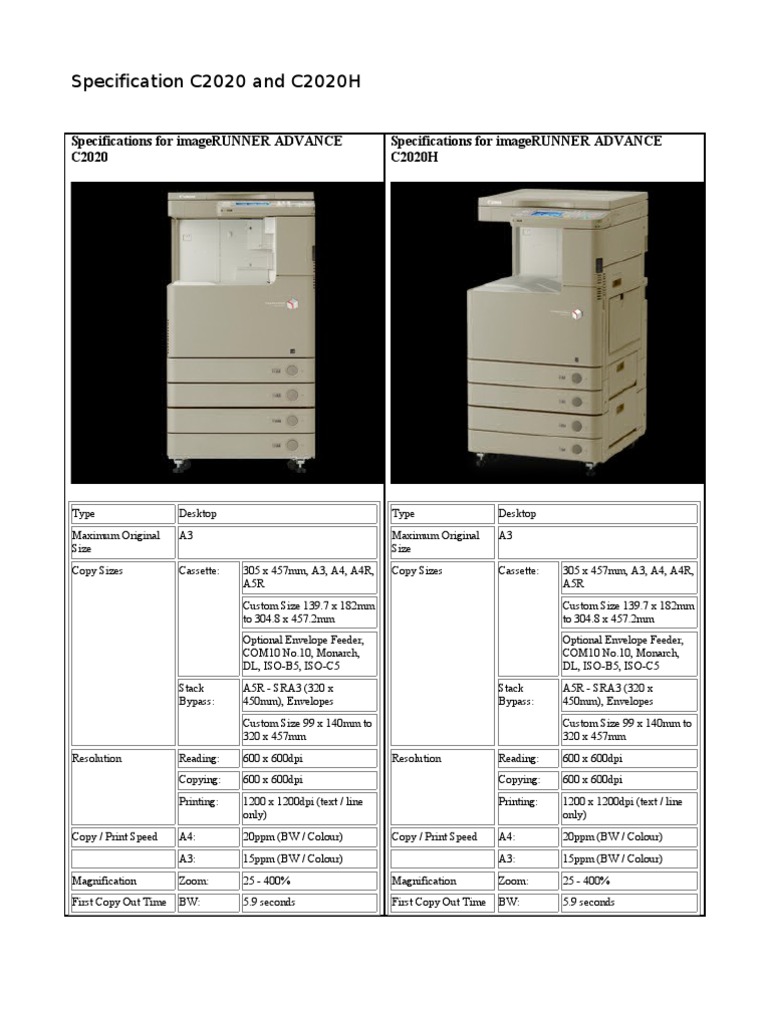 Specification C2020 and C2020H | PDF | Image Scanner | Windows Vista