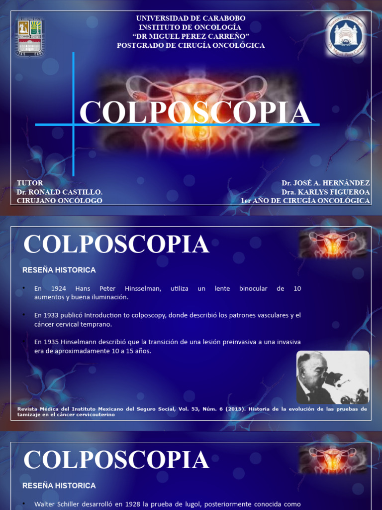 Historia y Procedimiento de Colposcopia | PDF | Cáncer de cuello ...