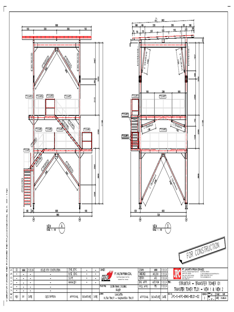 JPC-S-KPC-DWG-TT.01-02 - Transfer Tower TT.01 - View 1 & View 2 | PDF