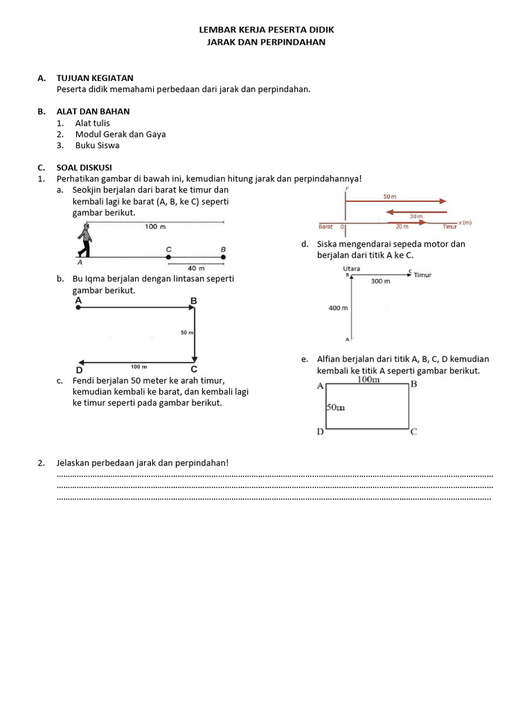 LKPD Jarak Dan Perpindahan | PDF