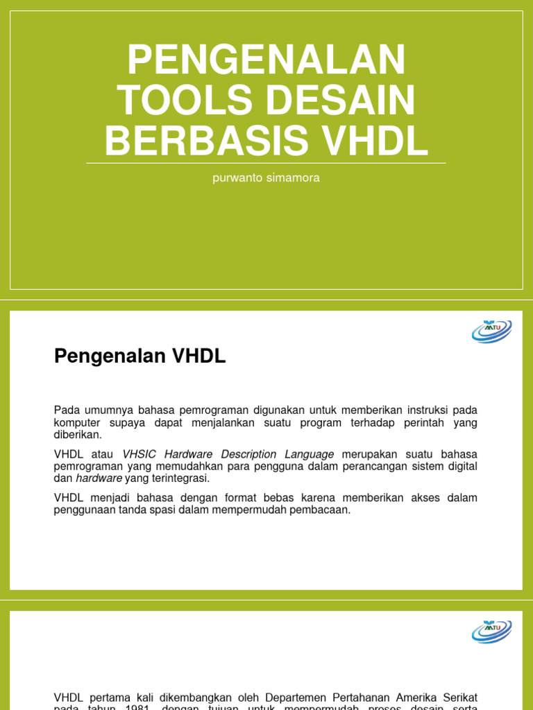 Pengenalan Tools Desain Berbasis VHDL | PDF