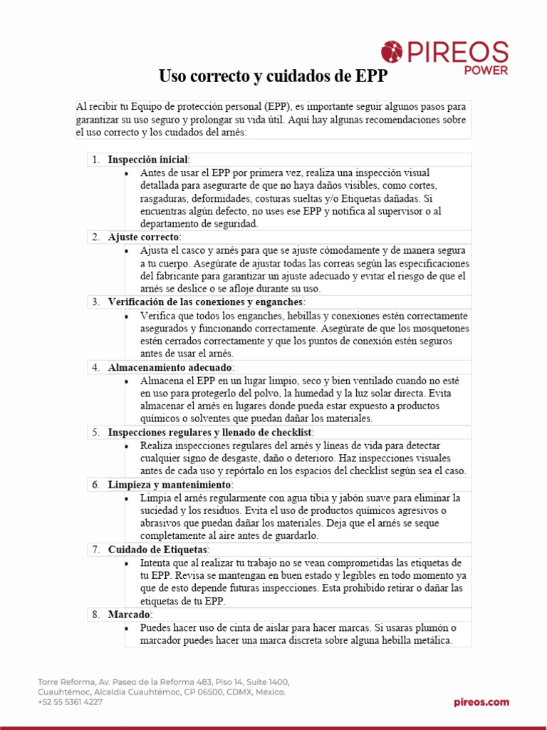 Cuidados y Uso del EPP Correctamente | PDF
