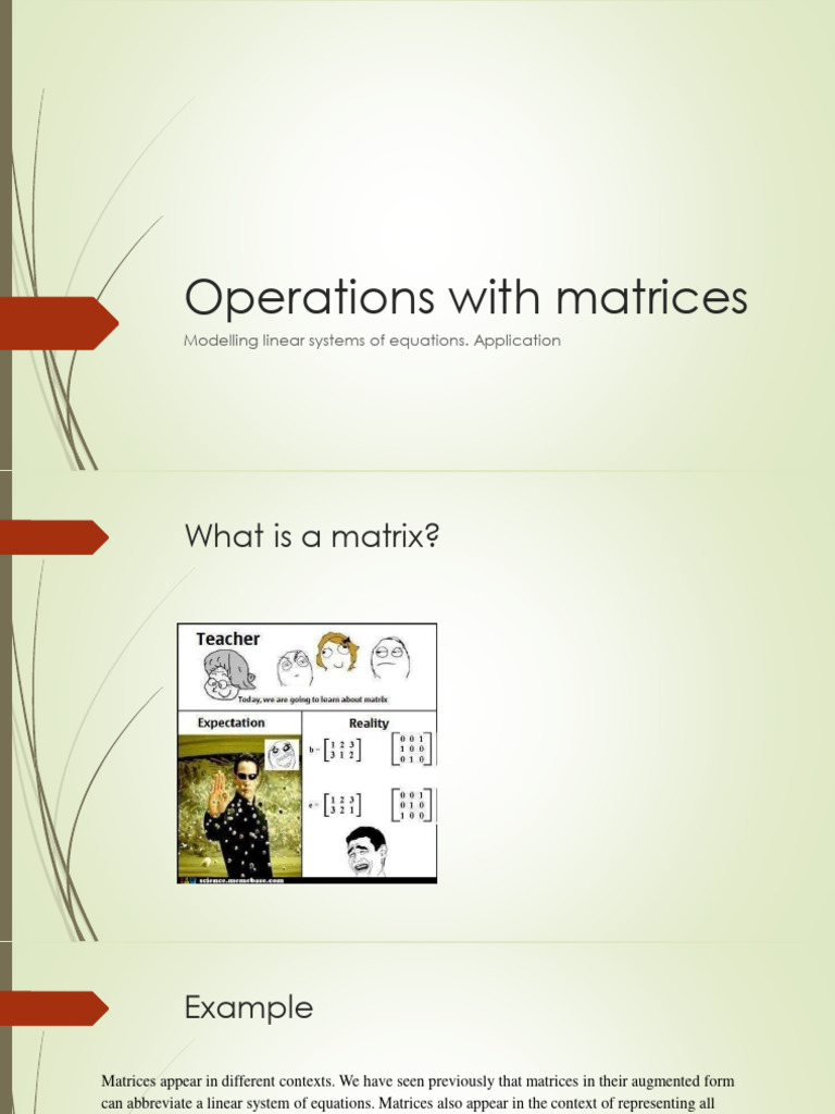 Math 210 Operations With Matrices And The Identity Matrix W22 Solutions Pdf Matrix