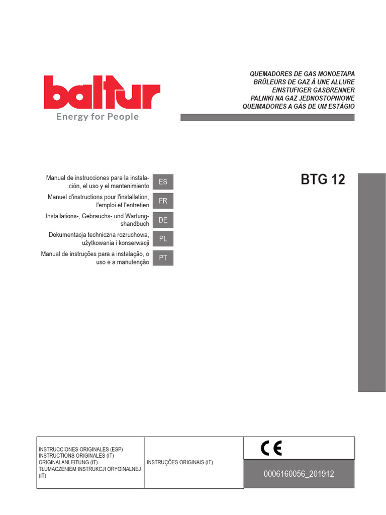 .Ecmanualesmanual de Uso y Mantenimiento BTG 12 PDF | PDF | Transformador | Cambiar