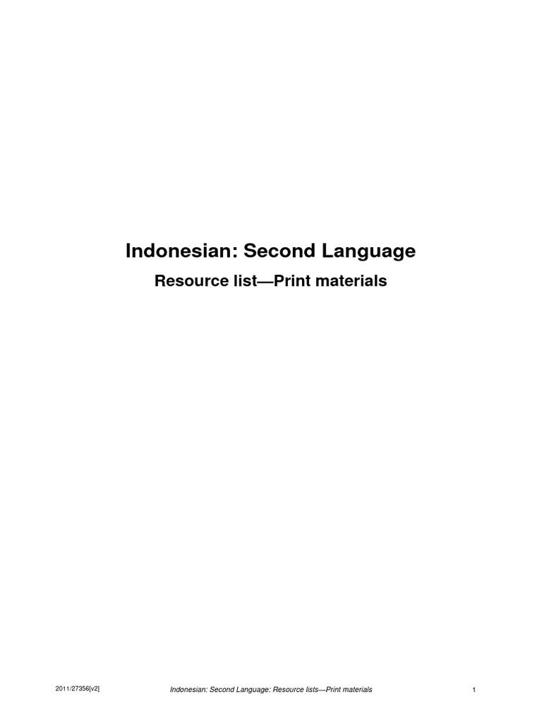Indonesian Second Language | PDF | Linguistics | Human Communication