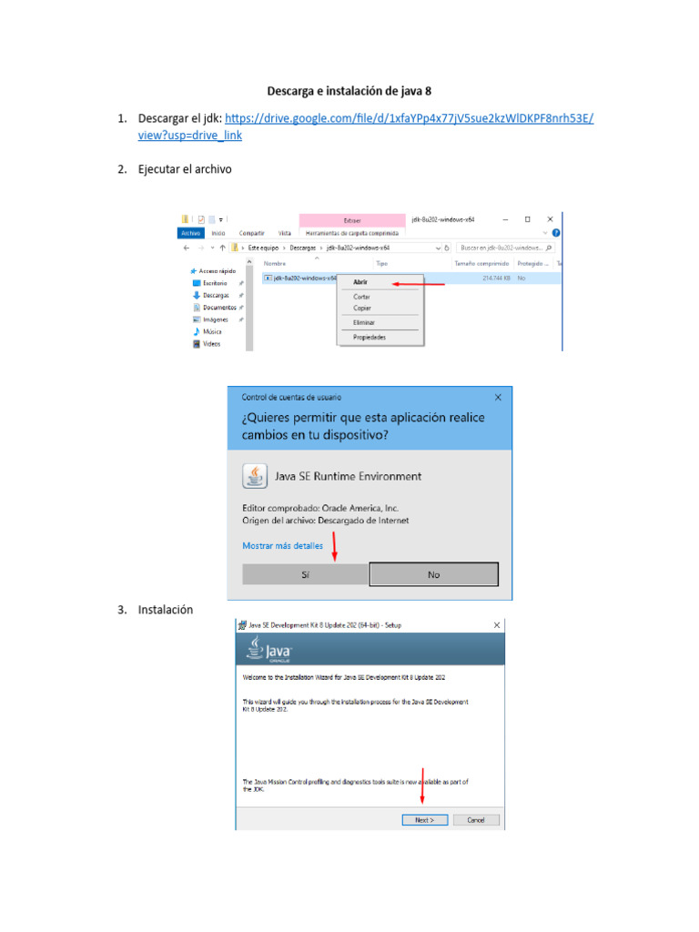 Descarga e Instalación de Java 8 | PDF