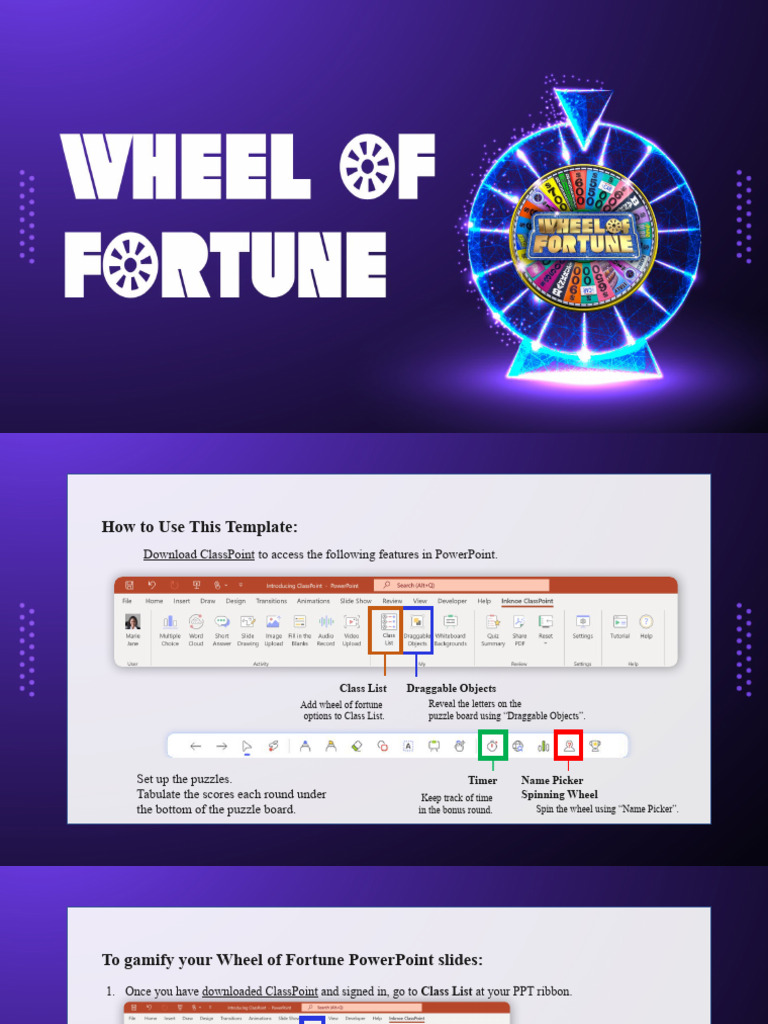 Wheel of Fortune PowerPoint Guide | PDF | Game Shows