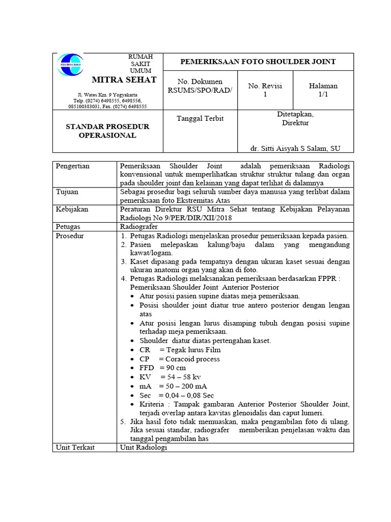 Pemeriksaan Foto Shoulder Joint | PDF